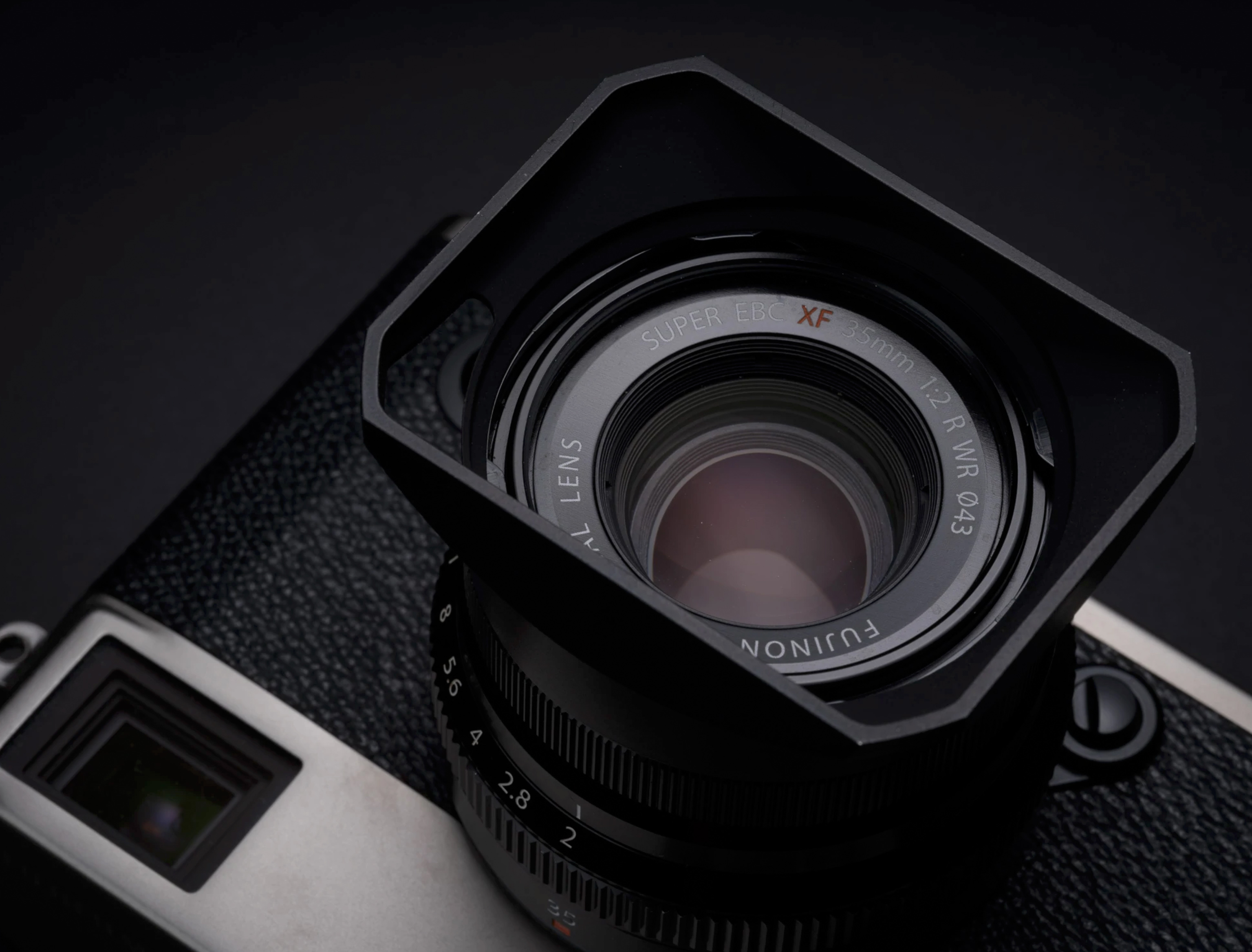 Squarehood Model V Silver Lens Hood NEW - For XF 23mm f/2 & 35mm f/2